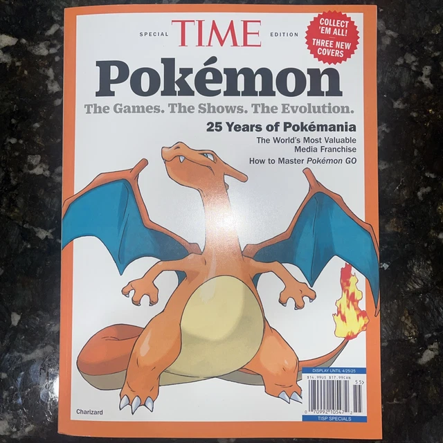 2025 TIME MAGAZINE POKEMON GAMES Show 25 YEARS Charizard Cover SPECIAL ...