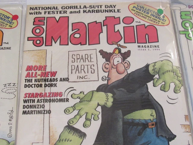 VTG DON MARTIN Magazine Issues 1 2 3 1994 Mad Artist Posters Included ...