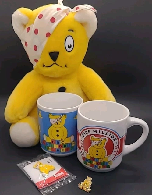 BBC CHILDREN IN Need Pudsey Bear Mugs Teddy & Pin badge bundle £10.99 ...