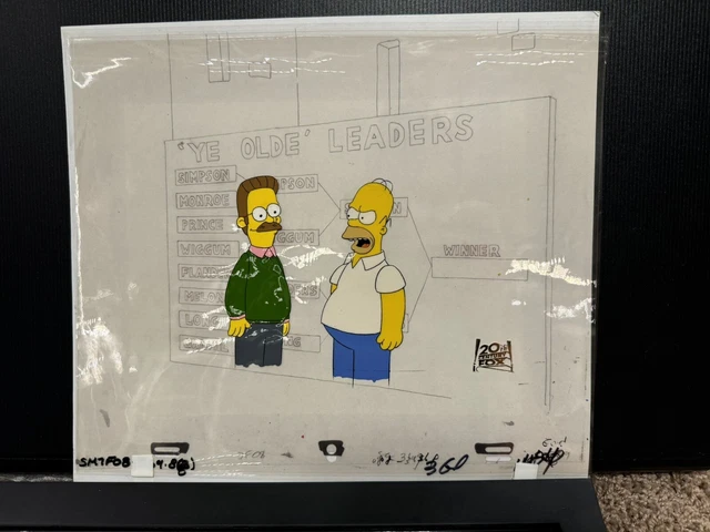 THE SIMPSONS HOMER Simpson Tv Production Cel ORIGINAL 20th Century Fox ...