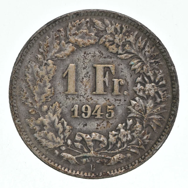 ROUGHLY THE SIZE of a Quarter 1945 Switzerland 1 Franc World Silver Coin *914 £8.53 - PicClick UK