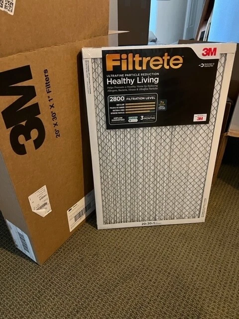 NEW 3M FILTRETE ultrafine 2800 20x30x1 furnace filter, SIX 2 packs or ...
