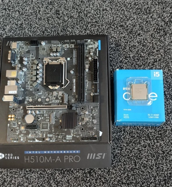 INTEL I5-11400F CPU + MSI H510M-A PRO Motherboard Bundle £99.81 - PicClick UK