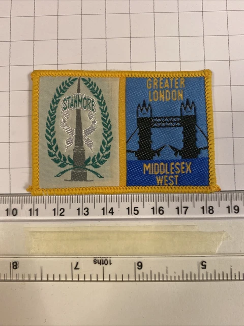 BRITISH SCOUTS ENGLISH District Double Badge Lot J16 Stanmore £0.99 ...