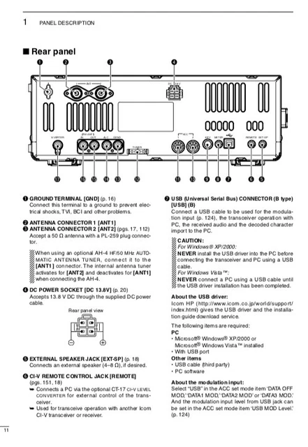 ICOM IC-7600 IC7600 Ricetrasmettitore MANUALE ISTRUZIONI PROPRIETARIO ...