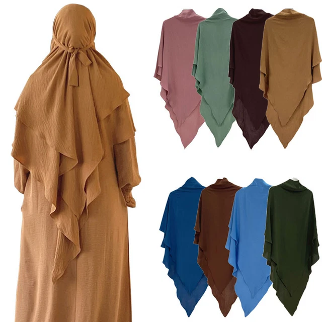 MUSLIM HIJAB WOMEN Overhead Khimar Prayer Turban Shawl Ramadan Niqab ...