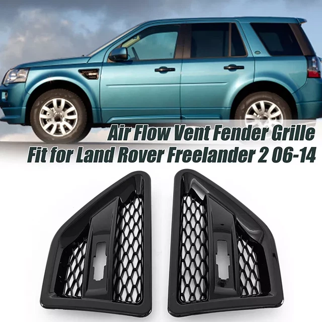 PAIR BLACK SIDE Wing Air Intake Grille Vent For Land Rover Freelander 2 ...