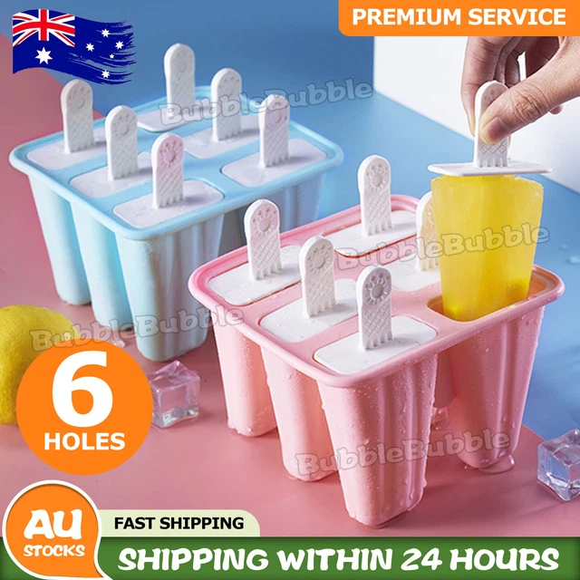 SILICONE ICE CREAM Mould Block /6 Cavity Frozen Molds Icy Pole Jelly ...