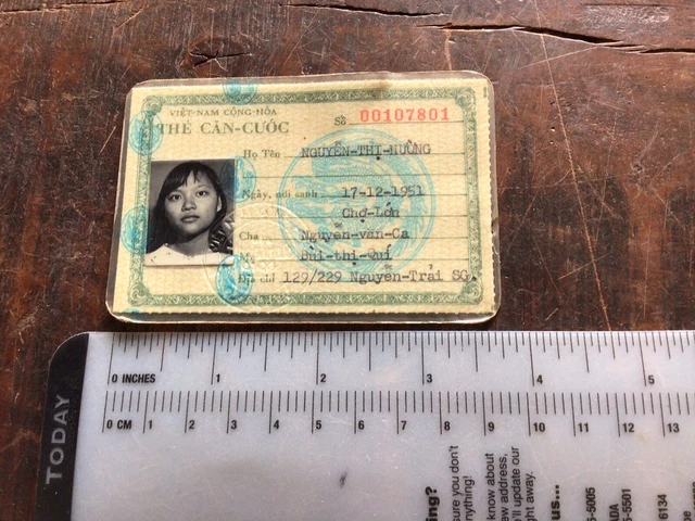 ORIGINAL STH VIETNAM Civilian ID Card 1969 $65.00 - PicClick AU