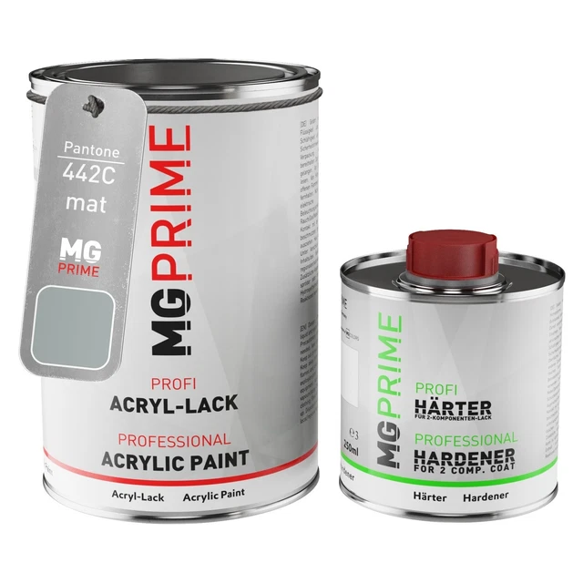 PANTONE 442C GREY mat peinture acrylique 1,5 Litres 1500 ml durcisseur ...