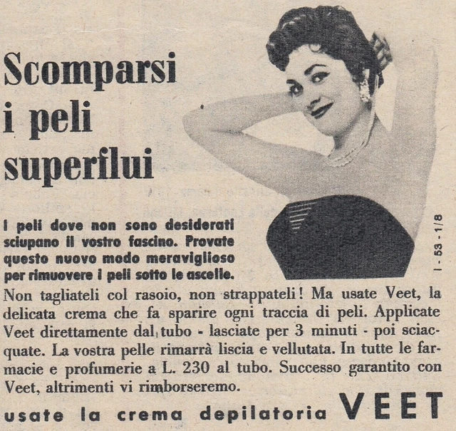 V5192 CRÈME DÉPILATOIRE Veet - 1958 Publicité Période - Vintage ...