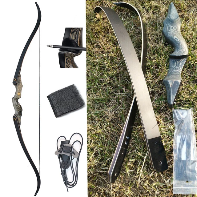 60& ARCHERY TAKEDOWN Recurve Bow RH LH Laminated Limbs 30-50lbs Hunting ...