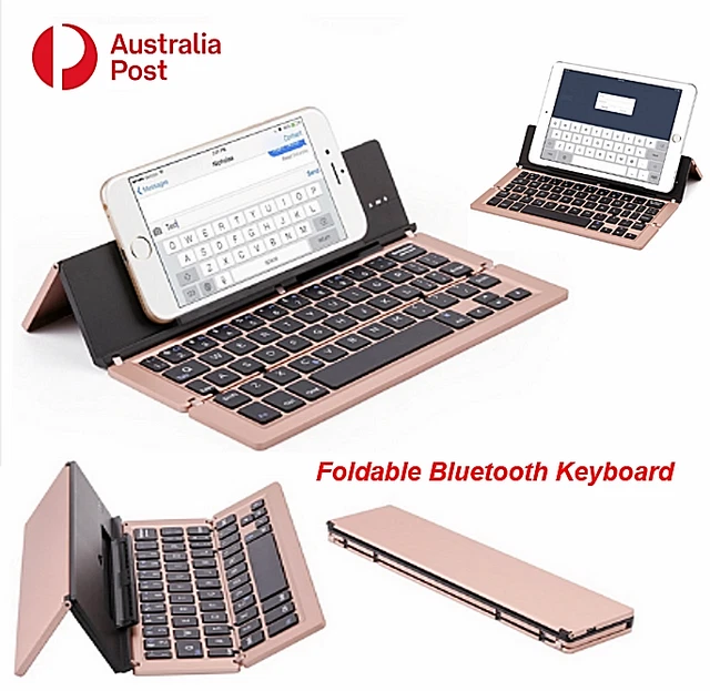Portable Folding Keyboard Bluetooth Foldable Wireless Phone Tablet Holder Keypad 61 95