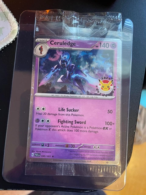 SEAL+SLEEVE- CERULEDGE PALDEAN Fates "Pokemon Day 2024" Stamped Promo ...