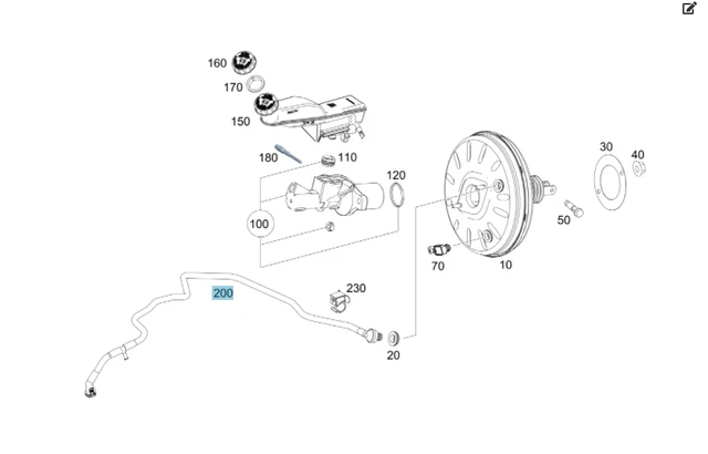 GENUINE MERCEDES-BENZ W176 A-Class W246 B-Class Brake Booster Pipe ...
