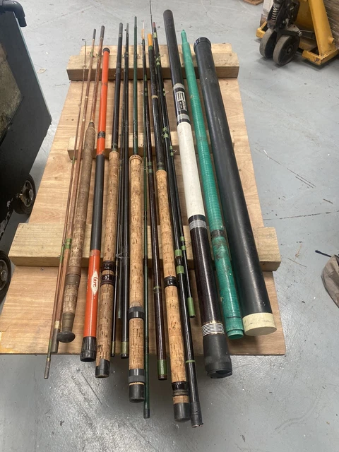 OLD FISHING RODS And Roach Poles, Shakespeare, Lerc, Split Cane, Needs ...