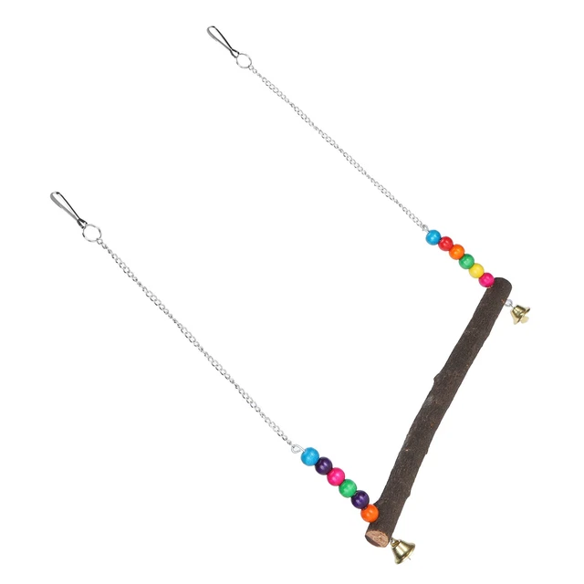 30X32CM CHICKEN SWING Toy Suspensible Wooden Chicken Perch Pet Swing ...