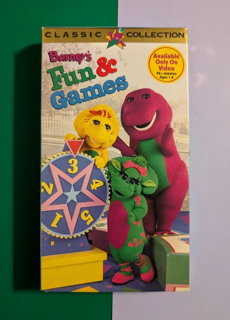 BARNEY - BARNEY'S Fun & Games (1996 VHS) Classic Collection BJ Baby Bop ...