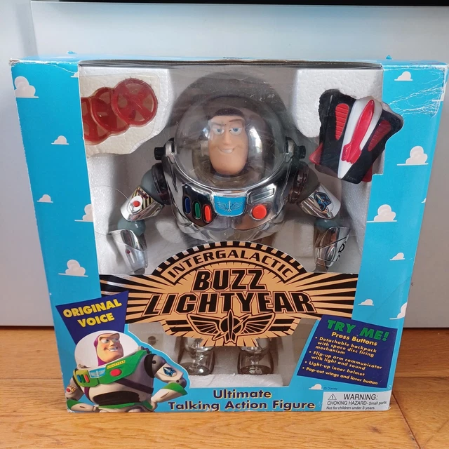 BUZZ LIGHTYEAR SILVER Action Figure Toy Story 1995 Boxed Rare Disney ...