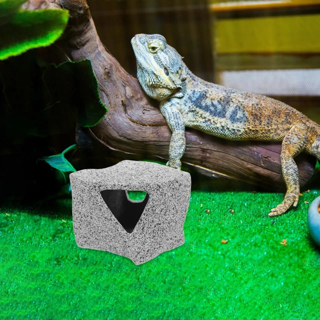 REPTILE HIDING CAVE Fish Tank Decorations Hideout Aquarium Stone ...