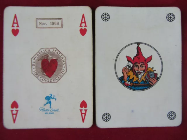 1968 ITALIAN SINGLE Playing Card Joker Plastic Cards Milano Black Joker ...