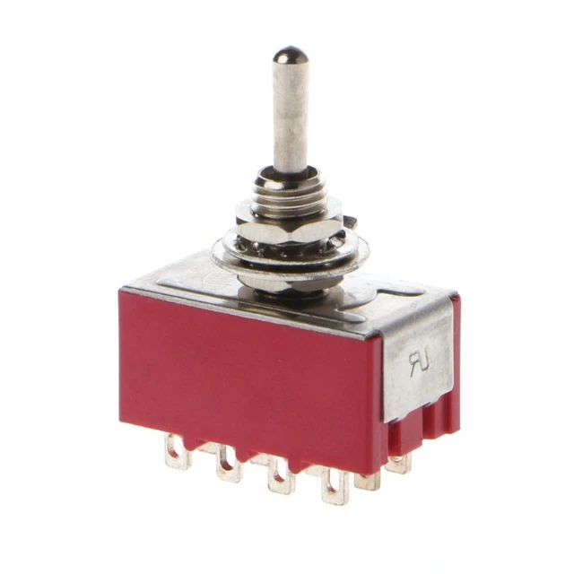 AC 250V/2A 125V/5A 12-Pin On/On 2 Position 4PDT Mini Toggle Switch Red $13.45 - PicClick AU