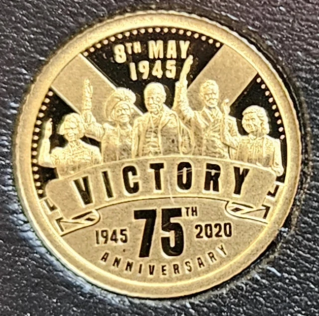 VE DAY 75TH Anniversary Solid 24ct Gold Proof 10 Dollars 0.5g Coin ...