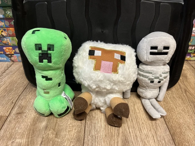 MINECRAFT PLUSHIE TOYS Bundle Mojang Creeper, Sheep & Skeleton Brand ...