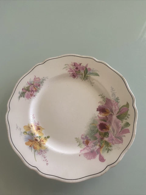 1932 ROYAL DOULTON Plate Orchids Side Dish Made In England Vintage D ...