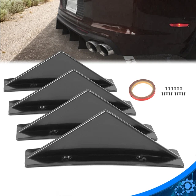 4 PCS UNIVERSAL Rear Bumper Diffuser Shark Fin Spoiler Lip Splitter ...