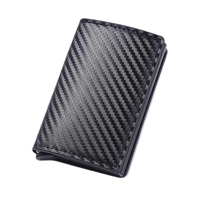 ANTI-THEFT BRUSH MEN'S Wallet Ultra-thin Carbon Fiber Card Holder FT $9 ...