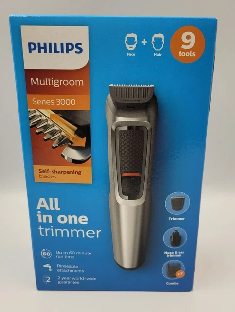 PHILIPS MULTIGROOM SERIES 3000 All in One Trimmer Includes 9 Tools Face ...