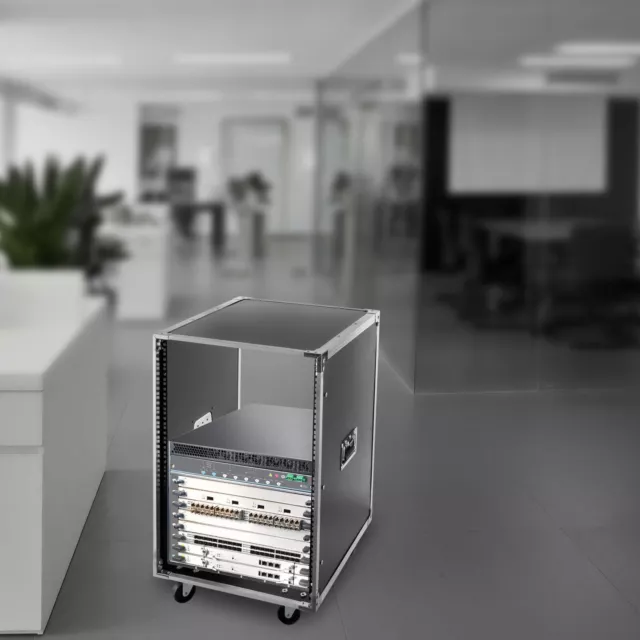 16U 4 POST 19 Inch Server Rack Open Frame Rolling Network Data Rack w ...