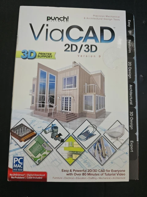NEW ENCORE PUNCH! ViaCAD 2D/3D V9 Architectural Design Software PC ...