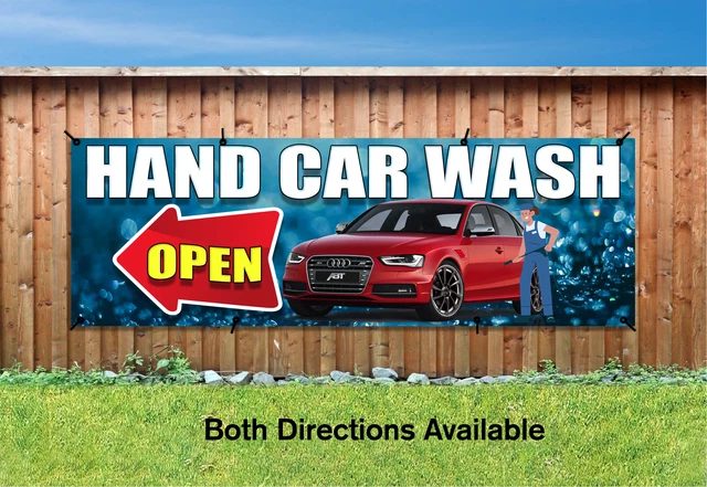 HAND CAR WASH OPEN PVC Printed BANNER WATERPROOF OUTDOOR SIGN PVC with ...