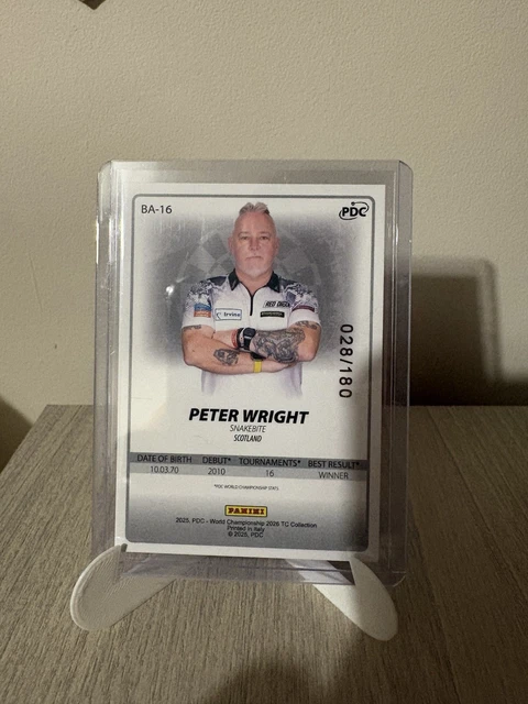 PANINI PDC WORLD Darts Championship 2026 Peter Wright 028/180 £10.00 ...