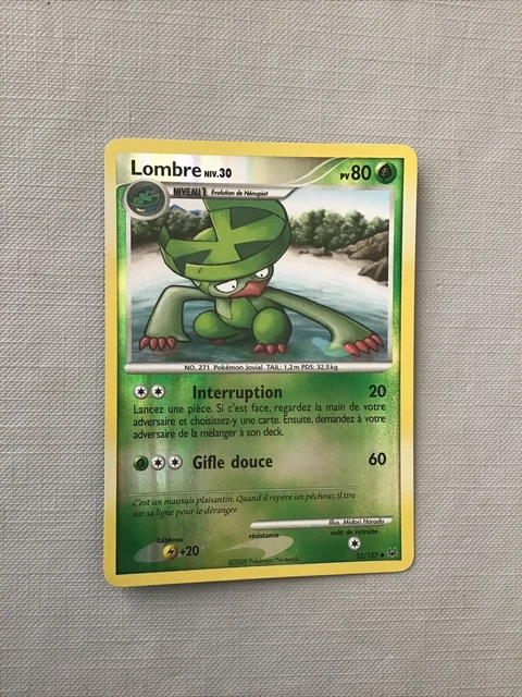 CARTE POKÉMON 52/127 Lombre 80 PV - REVERSE Platine FR EUR 1,00 - PicClick FR