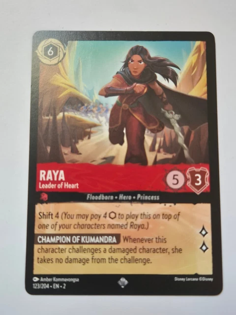CARTE DISNEY LORCANA Chapitre 2 Raya 123/204 SRare TCG Neuve Anglais ...