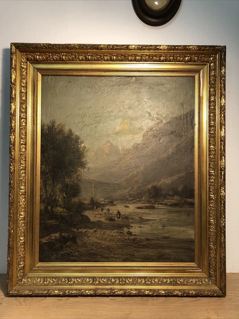 ANCIEN TABLEAU HUILE Sur Toile Henry Mosny Collection Paysage Peintre ...