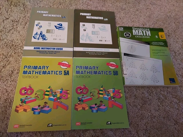 SINGAPORE MATH PRIMARY MATHEMATICS 5A 5B Teacher Guide & Textbook SET ...