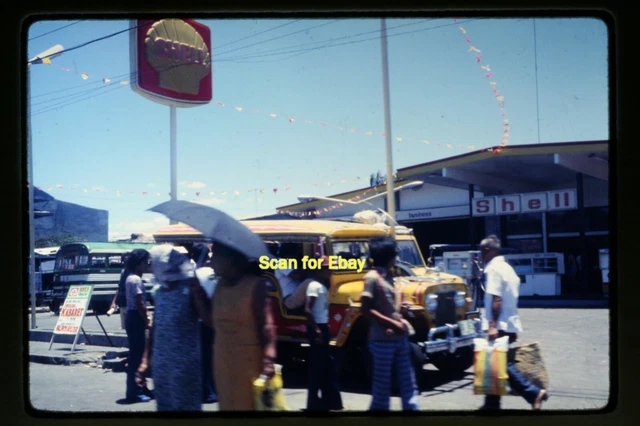 SHELL GAS STATION in the Philippines in 1970's, Original Slide aa 2-17b ...