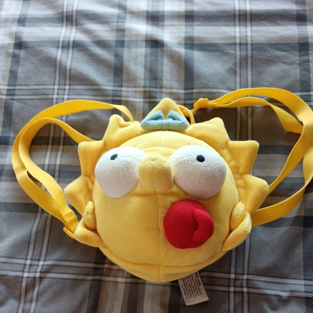 THE SIMPSONS MAGGIE Head Plush Soft Backpack 1997 Genuine Collectable ...