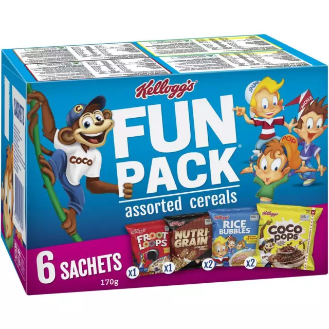 KELLOGS KIDS FUN Variety Breakfast Cereals 6 Pack $18.00 - PicClick AU