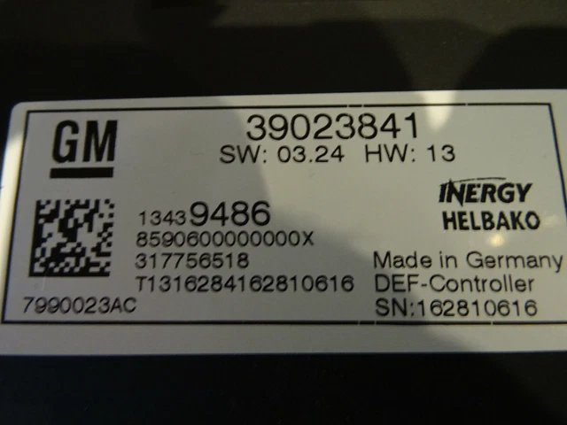 ORG STEUERGERÄT CONTROL Modul Additiv Adblue Opel Insignia A B 39023841 ...