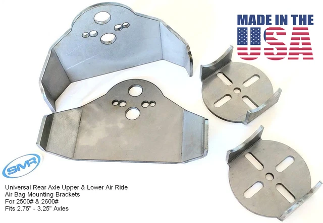 AIR RIDE REAR Suspension Axle Upper & Lower Air Bag Mounting Brackets ...