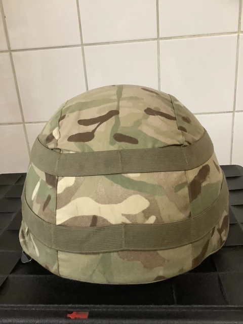 GENUINE BRITISH ARMY MK7 Combat Assault Helmet With Cover & Chin Strap ...