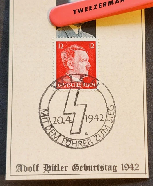 WW2 WWII GERMAN Third Reich NSDAP Nazi Adolf Hitler stamp w postal ...