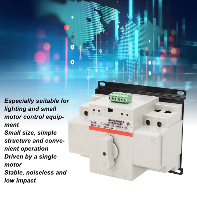 (NORMAL TYPE)DUAL POWER Switch 2 Modes Of Operation Stable 63A 2P 230V ...