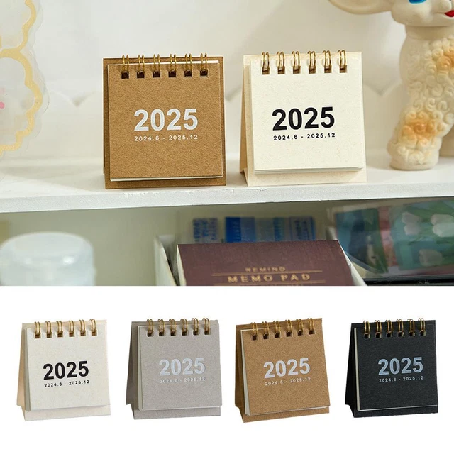 2025 MINI DESK Calendar Small Desktop Standing Flip Monthly Calendar ...