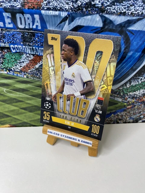 TOPPS MATCH ATTAX 2023/24 2024 Vini Jr. 100 Club Real Madrid Rare Foil ...